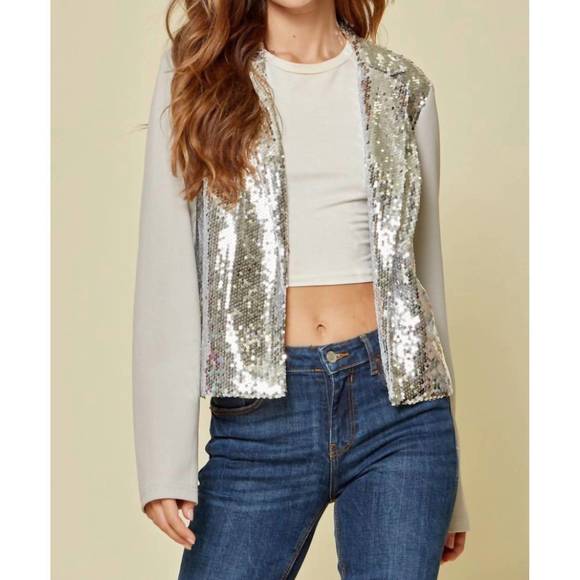 ANDREE BY UNIT | Jackets & Coats | New Andree By Unit Knit Sequin ...